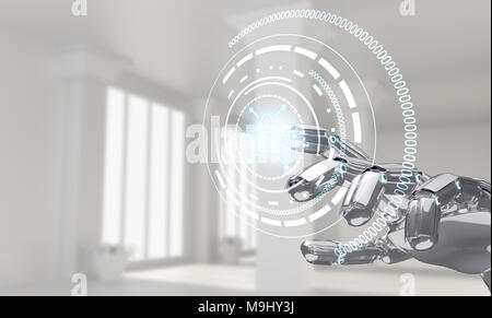 Robotic hand works in virtual space Stock Photo - Alamy