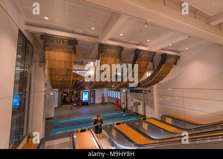 The Interloop sculpture by Chris Fox at Sydney's Wynyard Station. The ...