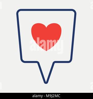 Like symbol icon - red simple, isolated - vector illustration Stock ...