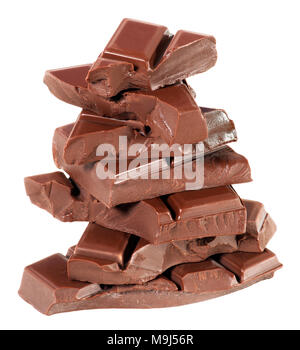Stack Of Chocolate Pieces Stock Photo - Alamy