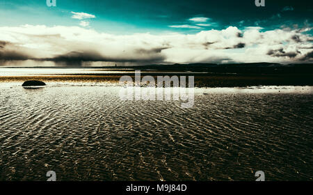 Sunny Day at Ardrossan Beach with Arran in Distance, Scotland Stock ...