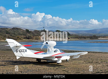 Osprey II one-man seaplane on beach, Ravenglass, West Cumbria, England ...