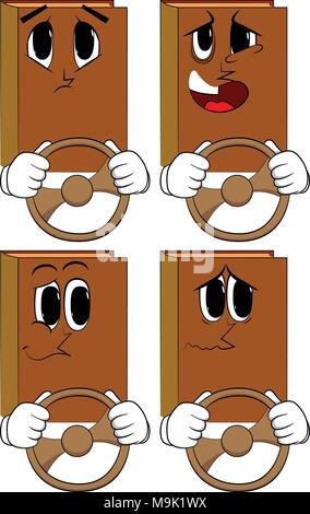 Driving emoticon holding a steering wheel Stock Vector Image & Art - Alamy