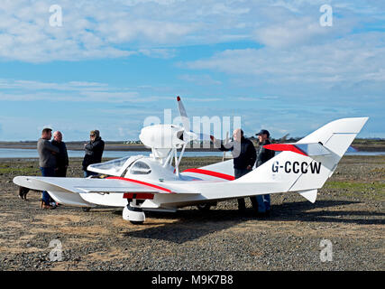 Osprey II one-man seaplane on beach, Ravenglass, West Cumbria, England ...