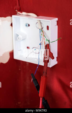 Wires inside a telephone box Stock Photo - Alamy