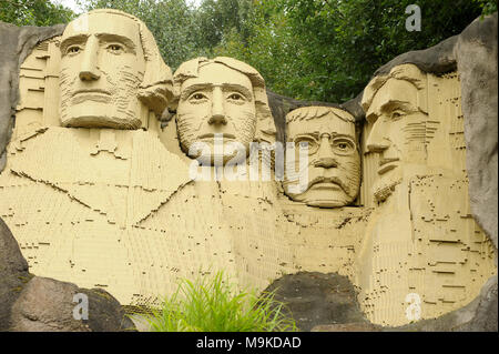 Mount Rushmore in Lego at Legoland Billund resort in Denmark Stock ...
