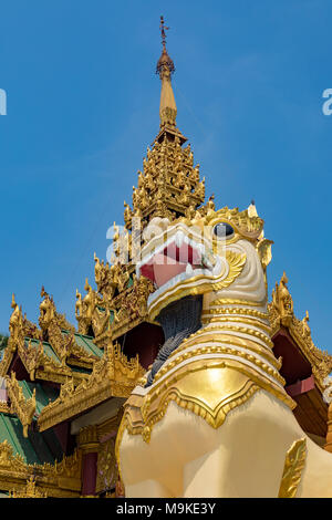 Yangon Myanmar March 26, 2018 Karaweik Palace, a restaurant and ...