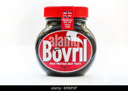 Bovril beef extract spread drink jar logo product cutout white Stock ...