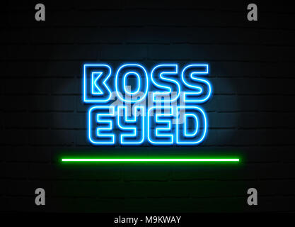 Boss neon sign - Glowing Neon Sign on brickwall wall - 3D rendered ...