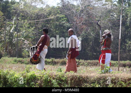 velichappad or representative of goddess bhagavathi,carrying sword ...