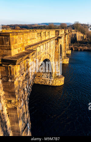 The Lune Aqueduct (completed 1797), carries the Lancaster Canal over ...