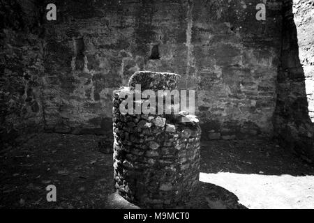 Ancient Mayan ruins and temples of Topoxte Island, Guatemala Stock ...