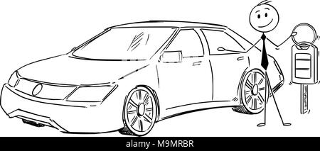 car salesman cartoon Stock Vector Art & Illustration, Vector Image ...