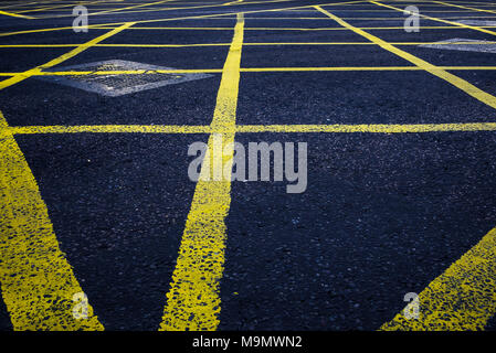 Great Road intersection, road markings for various turning lanes Stock ...