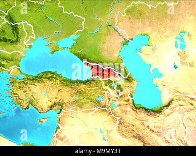 Georgia red highlighted in map of the United States of America Stock ...