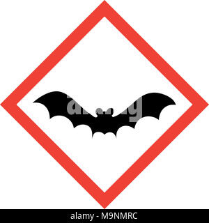 Warning sign with bat symbol Stock Photo - Alamy
