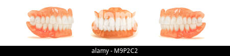 Closeup of human artificial jaws on a white table Stock Photo - Alamy