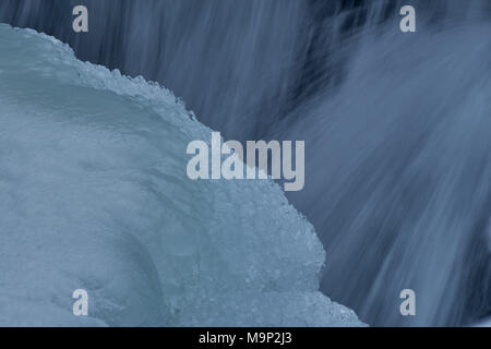 Rapidly flowing cold water through the ice Stock Photo - Alamy