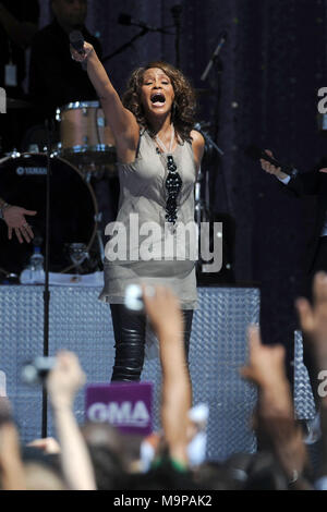 Whitney Houston performs on ABC's Good Morning America at Rumsey ...