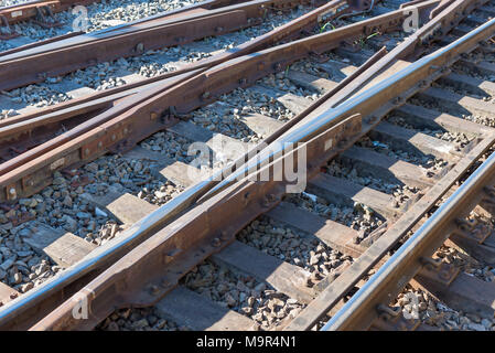 Switching arrangement on railway tracks Stock Photo - Alamy