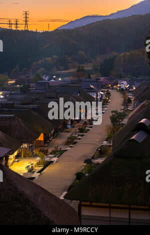 Ouchujuku Village sunset Fukushima Japan Stock Photo - Alamy