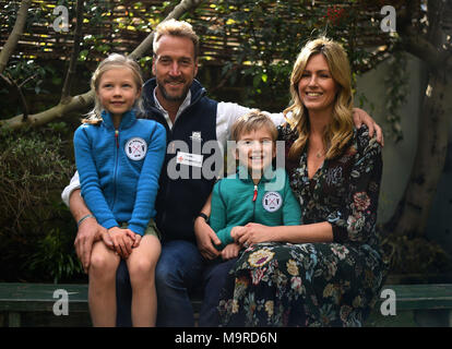 Ben Fogle and his wife Marina, with their son Luda and daughter Iona ...