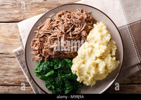 Botswana national dish - Seswaa stewed meat with Sadza from corn flour ...
