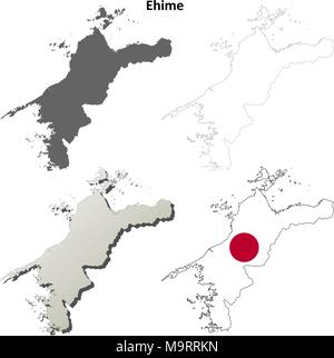 Map of Ehime, a province of Japan Stock Vector Image & Art - Alamy