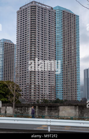 High rise buildings containing residential and office space in Tokyo ...