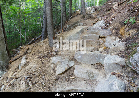 Newly built stone Staircase along the Davis Path in the White Mountains ...