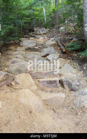 Newly built stone Staircase along the Davis Path in the White Mountains ...