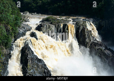 Barron Falls or Din Din Falls in full flood, Kuranda after tropical ...