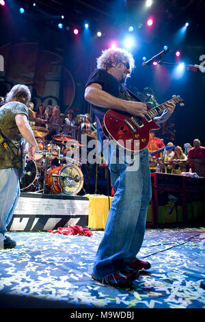 Michael Anthony, Sammy Hagar and Joe Satriani perform on stage during ...