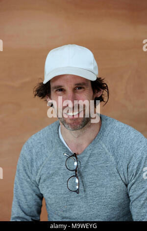 Artist Olaf Breuning pictured installing his work at the CASS Sculpture ...