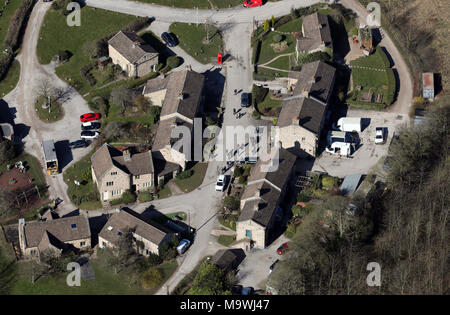 aerial view of the Emmerdale TV location set Stock Photo - Alamy