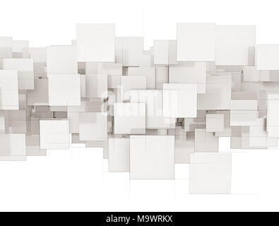 Square building blocks isolated on white background. 3D illustration ...