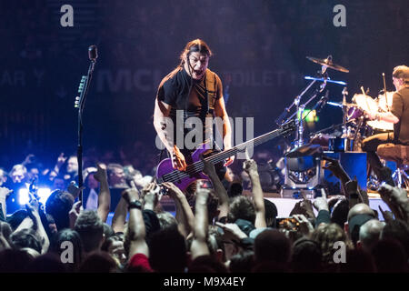Denmark, Herning - March 27, 2018. The American heavy metal band ...