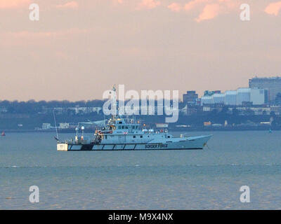 Sheerness, Kent, UK. 28th March, 2018. UK Border Vessel 'HMC Seeker ...