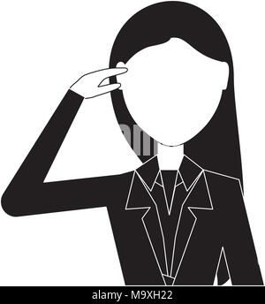 avatar woman thinking over white background, vector illustration Stock ...