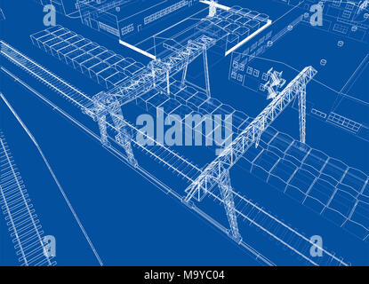 Industrial buildings outline Stock Photo - Alamy