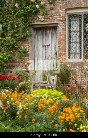 Quintessential English country garden scene landscape with fresh Spring ...