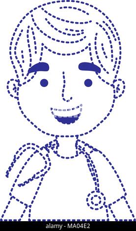 dotted shape man doctor with stethoscope and uniform Stock Vector Image ...