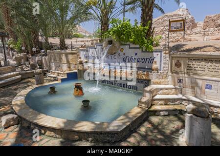 Elisha Spring Fountain at the entrance to the Jericho archeological ...