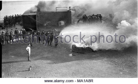 The Royal Navy Fire fighting School in HMS Excellent, Whale island ...
