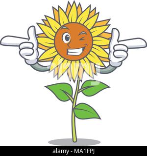 Daisy flower winking face happy cute character Stock Vector Image & Art ...