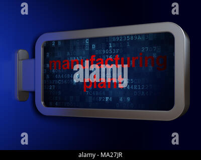Manufacuring concept: Manufacturing Plant on grunge wall background ...