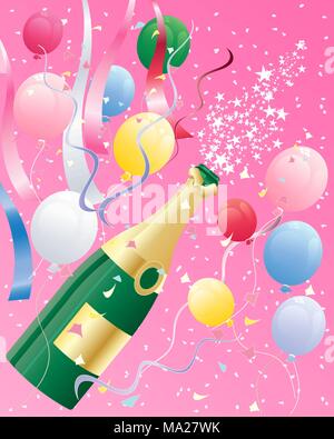 Pink gold foil balloons on the metallic fringe curtains shimmer curtain ...