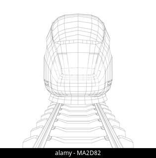 Abstract polygonal high-speed passenger train Stock Photo - Alamy