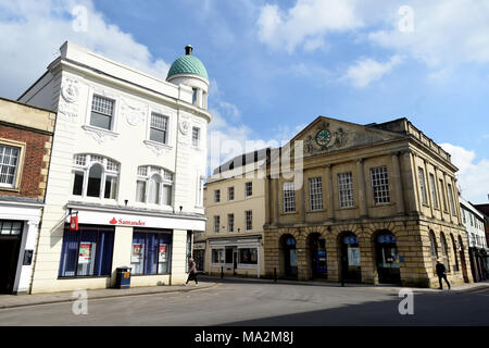 Devizes, Wiltshire, UK - Historic buildings and shops in the Market ...