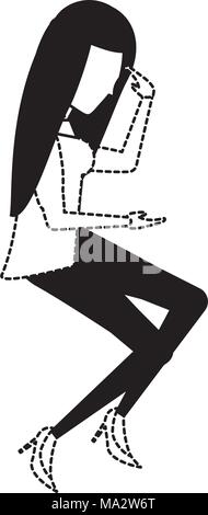 avatar woman thinking over white background, vector illustration Stock ...